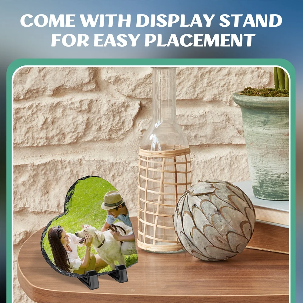 Prosub Sublimation Photo Stone Slate Blanks Custom Photo Heart Shape ...