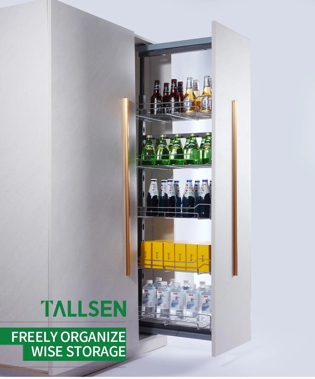 Tall Unit Cabinet Storage Organizer Linkage Wire Basket Pull Out ...