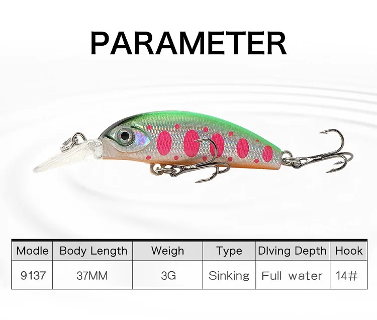 Wholesale Full Swimimg Layer Submerged Minnow 37mm 3g Best Hard Plastic ...