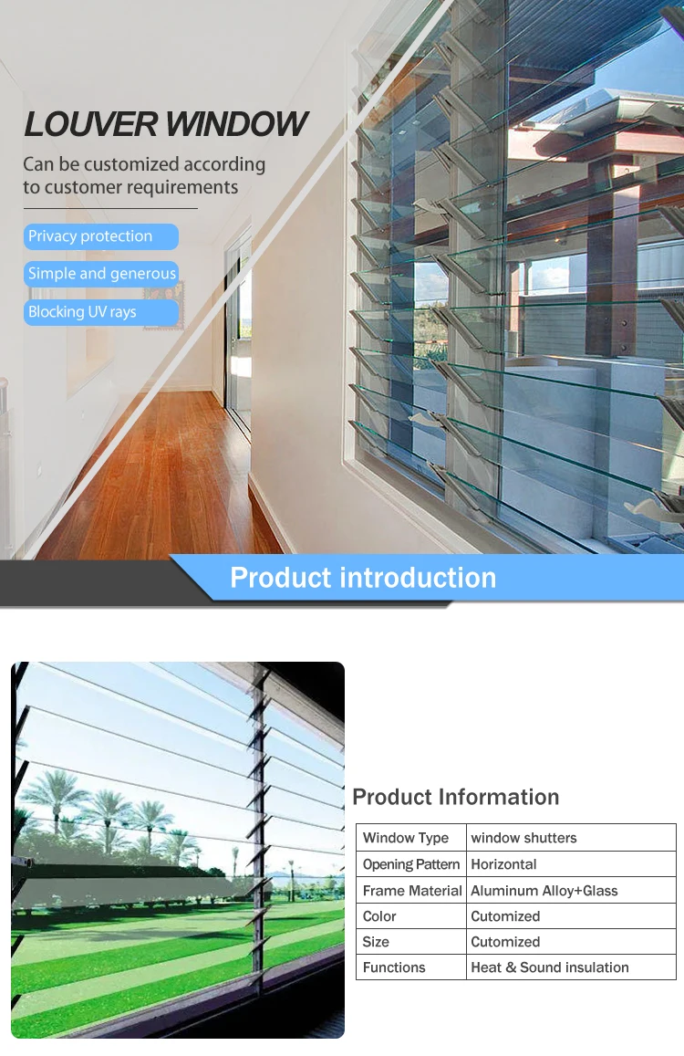 Louver Window Aluminum Glass Louver Roller Shutter Aluminum Frame ...