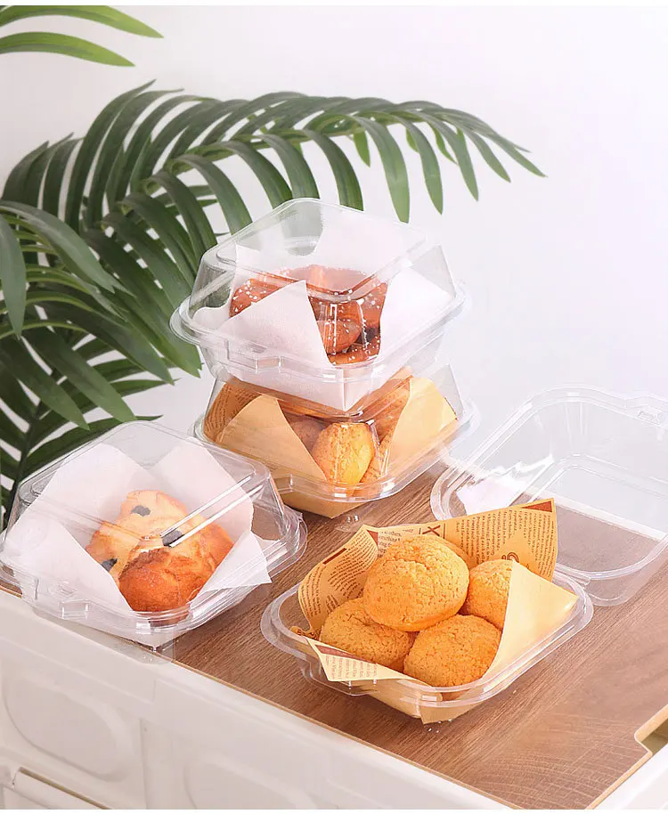 Transparent Square Disposable Plastic Dessert Box PET Material Food ...
