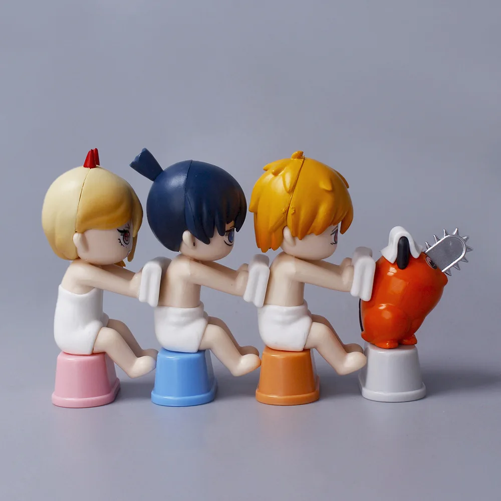 Anime Chainsaw Man Action Figure 4pcs/set Pvc Q Versions Pochita Power ...
