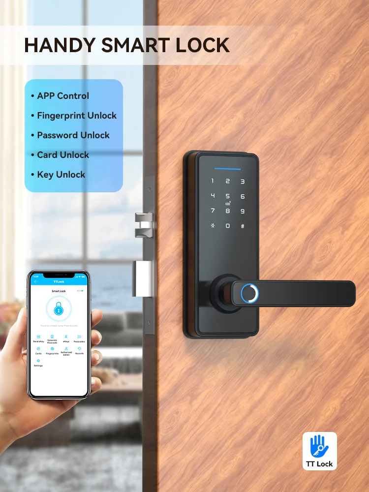 Tediton Wifi Smart Ttlock Password App Card Electronic Deadbolt Door Lock For Airbnb - Buy ...