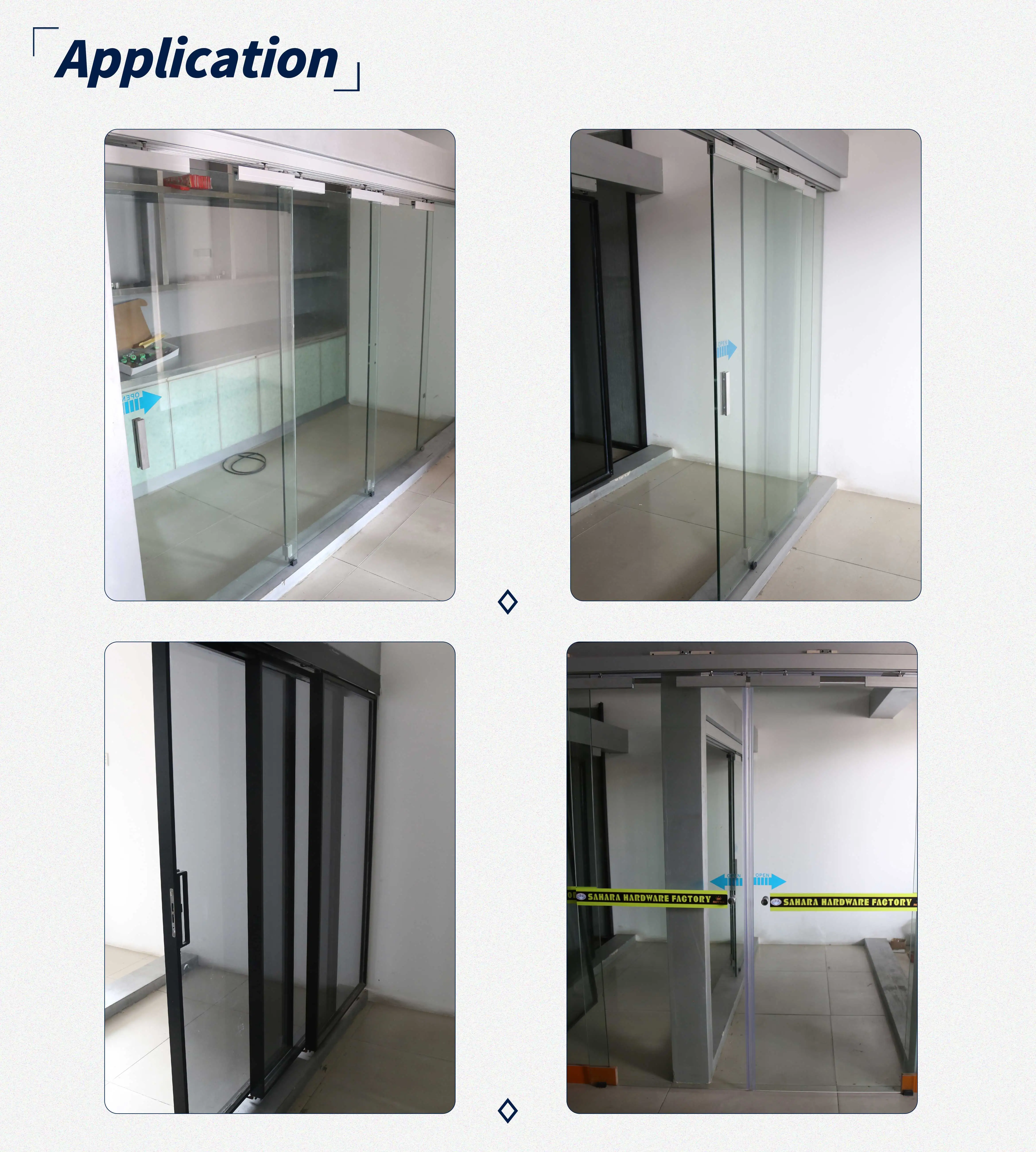 4 Panels Linkage Glass Sliding Door - Tempered Interior