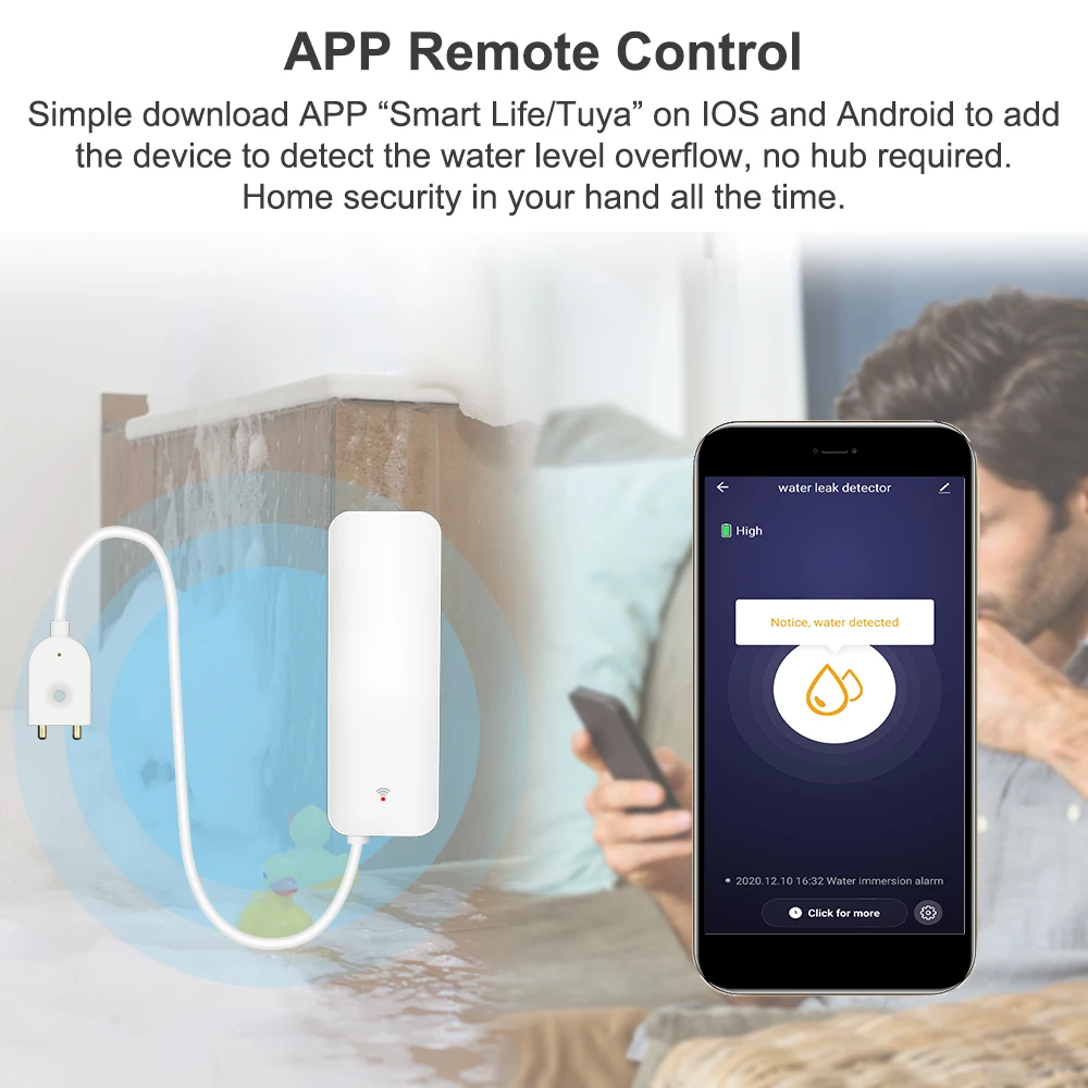 Tuya Smart WIFI Flow Leakage Detector - IP66 Waterproof