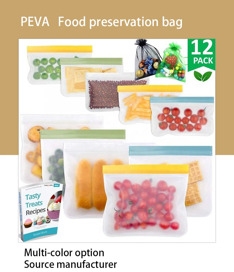 2024 Food Grade Thick Reusable Freezer Zip Lock PEVA Bags