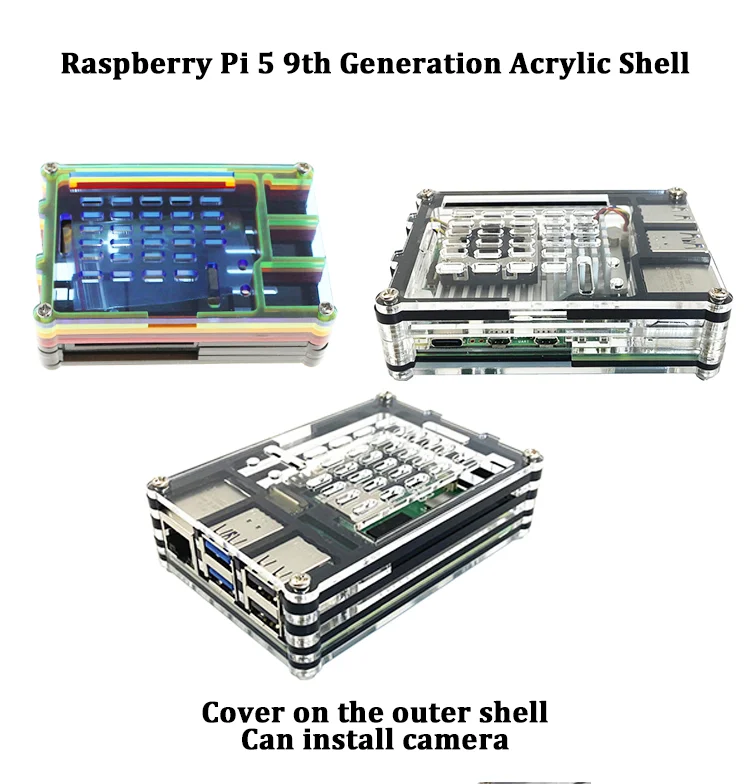 Hot Sale Raspberry Pi 5 Model Raspberry Pi 5 Generation 9-layer Acrylic Case Shell Withfixed ...