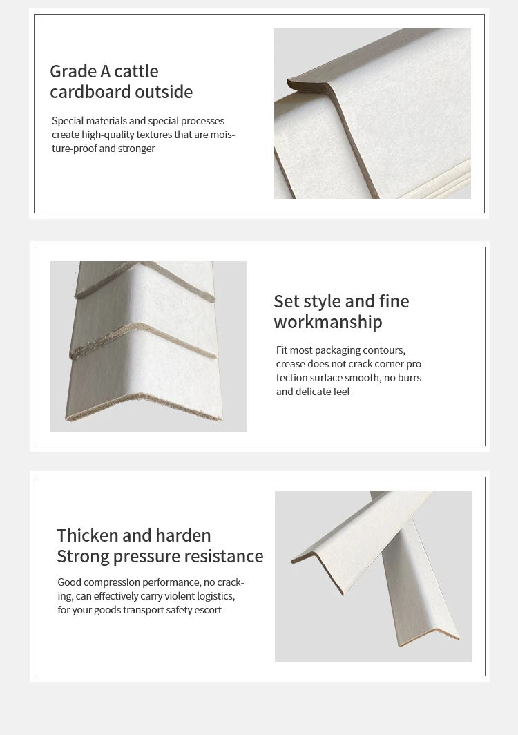 L-shape White Corrugated Cardboard Angles Edge Boards Kraft Paper ...