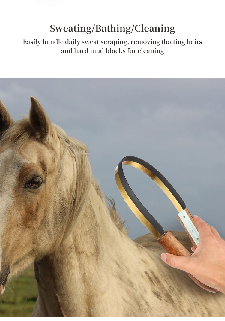 High Quality Horse Sweat Scraper And Wooden Handle - Buy Horse Sweat ...