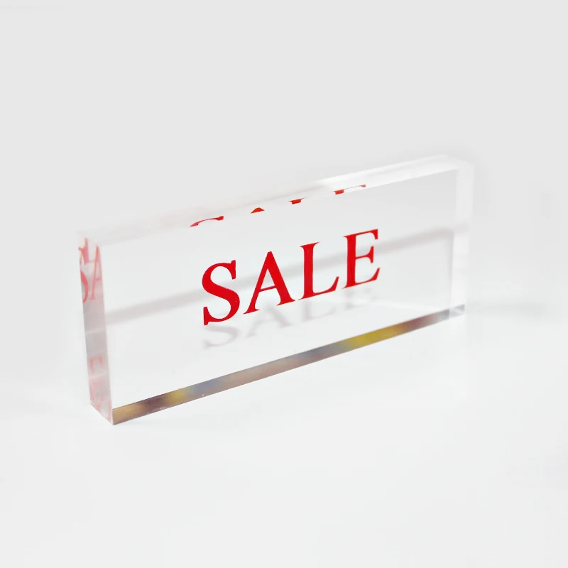 Clear Cube Sign Display Block - Personalized Acrylic Name Plate