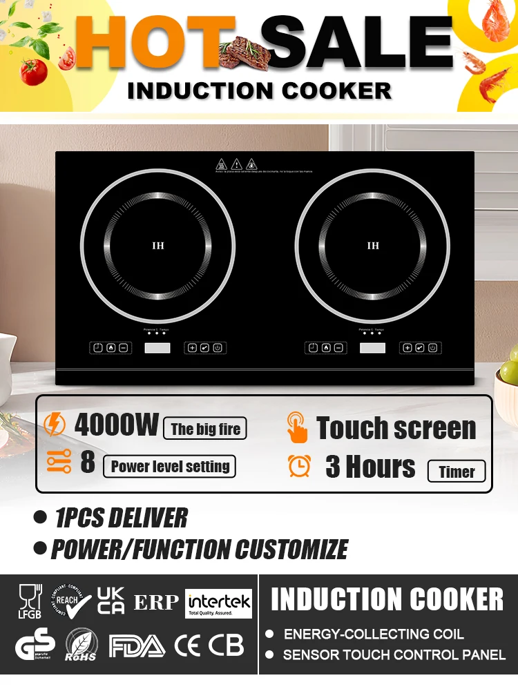 Combined Two Head Induction Cooker - Dual Hobs for Cooking