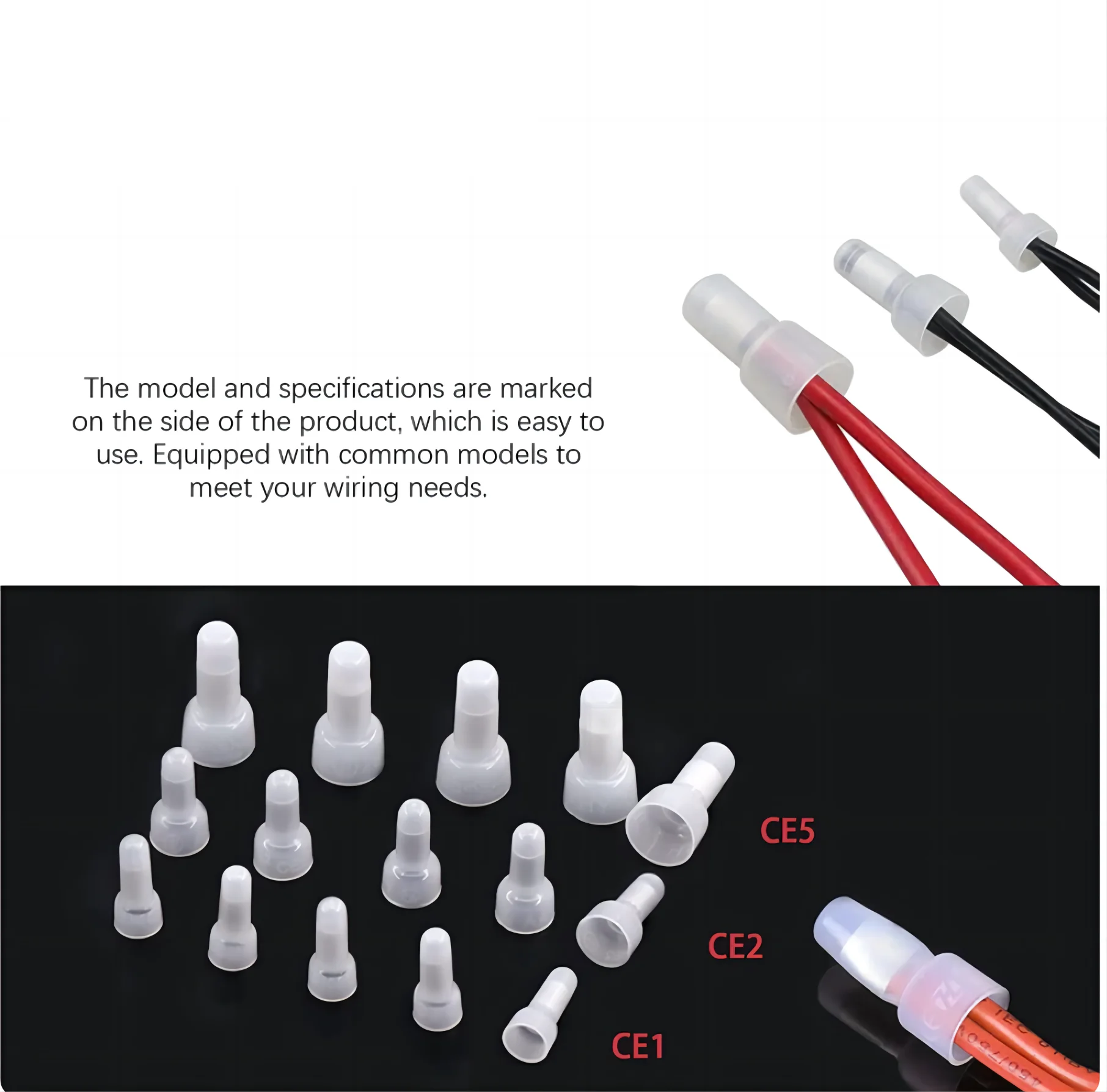 CE1 CE2 CE5 Nylon Wire Cap Insulated Crimp Terminal Connector 22-16 16 ...