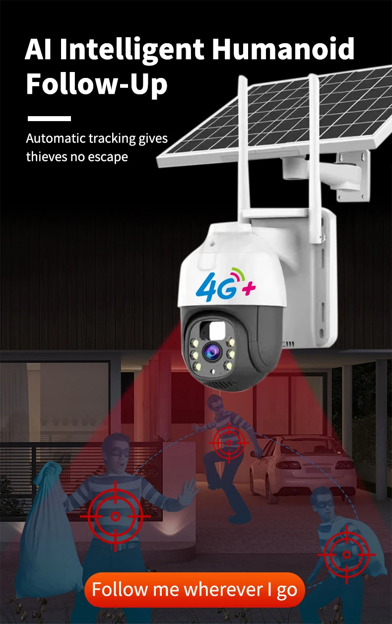 V360pro Hd 4g Motion Detect Auto Tracking Solar Ptz Sim Card 10000mah ...