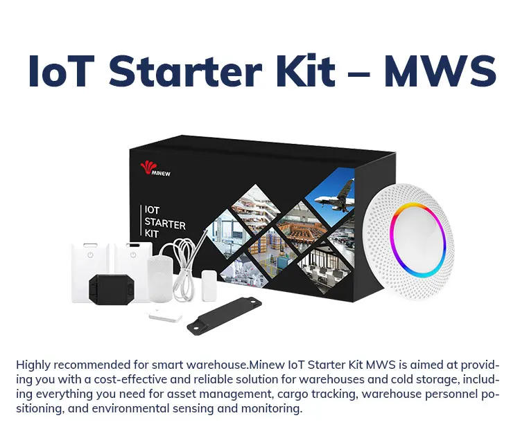 Minew Smart Warehouse Iot Starter Kit Mws Ibeacon Sensor Tag For Asset ...