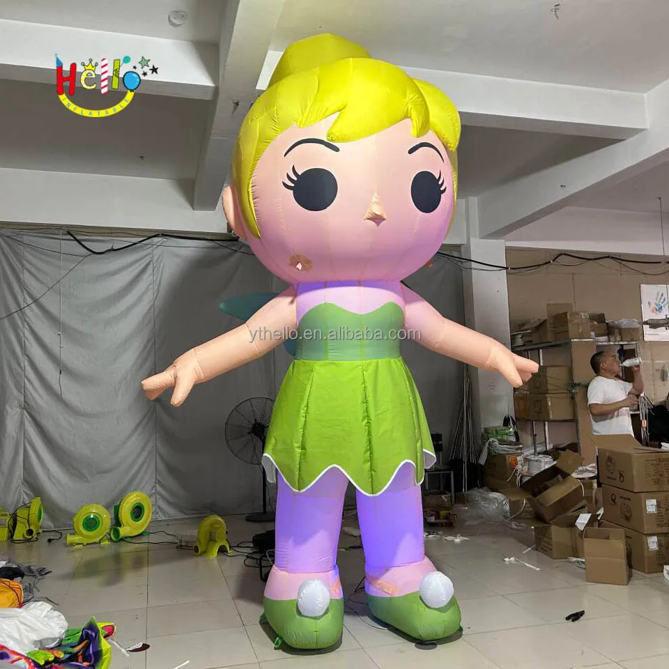 Custom cartoon girl mascots led lighted inflatable female character ...