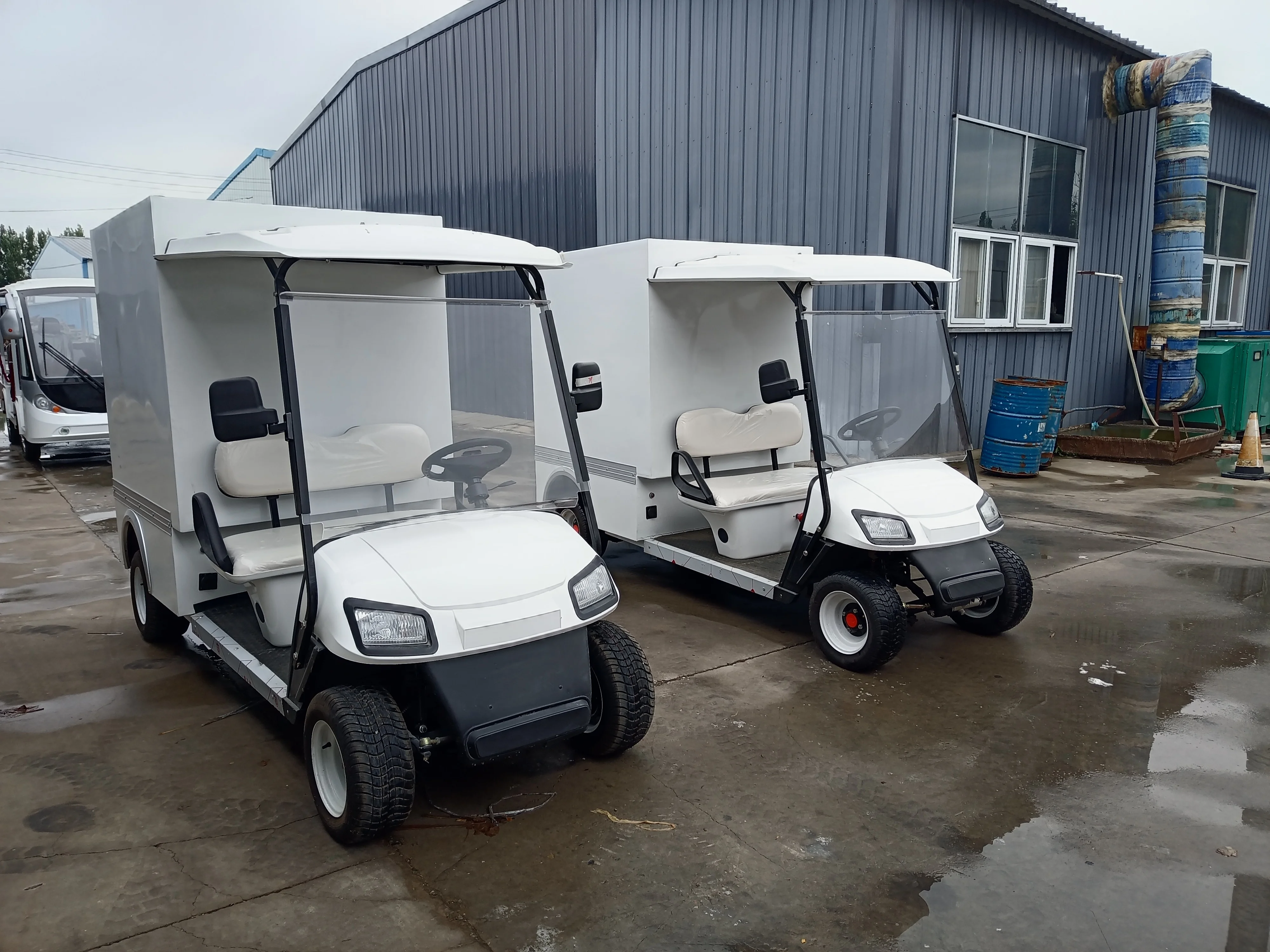 4 Wheel Electric Car For Delivery Goods With Stainless Steel Cargo Box ...