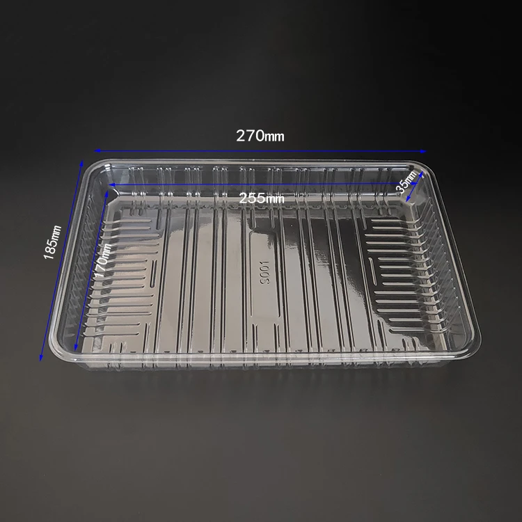 Custom Green Recycled Disposable Clear Plastic Tray Stackable PET ...