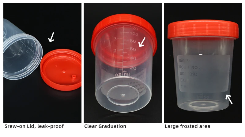 EO Sterile Labeled Urine Specimen Container 90 ml in Temperature Strip ...