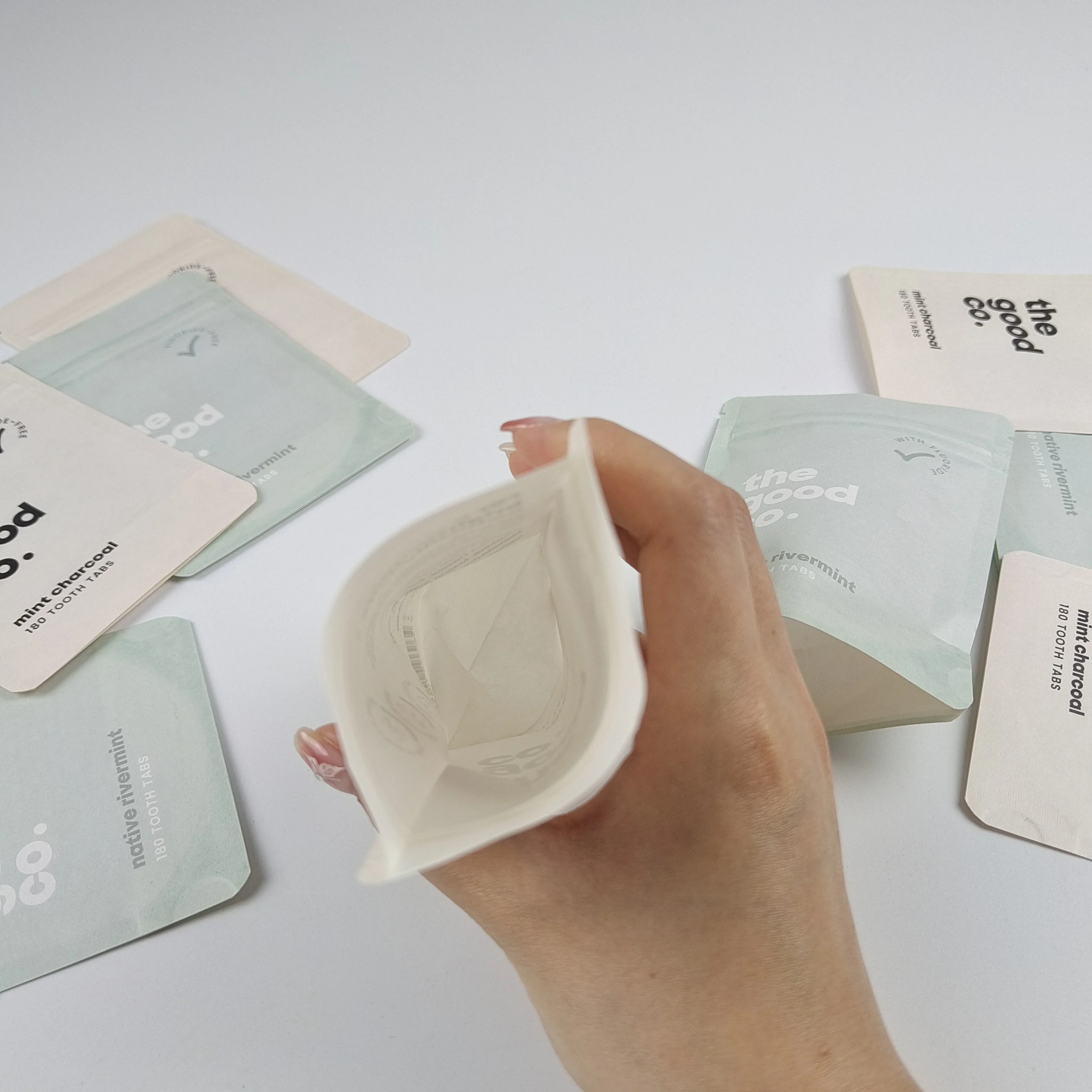 Biodegradable White Kraft Paper Bag Sample Sachet Pack With Zip Lock ...