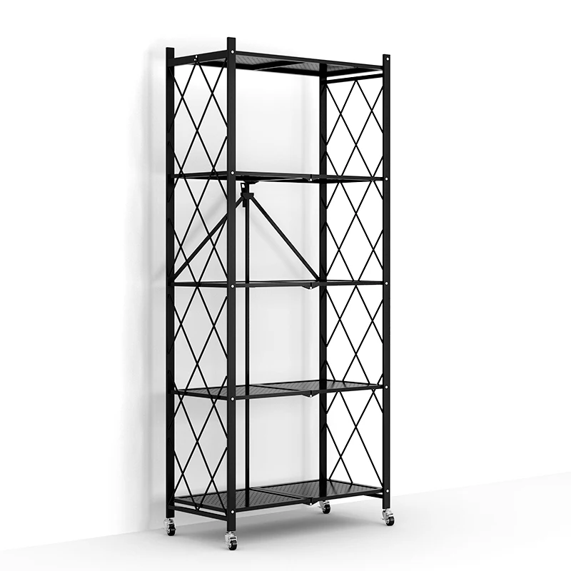 Morgie folding black racks steel storage shelf estantes mobile folded ...