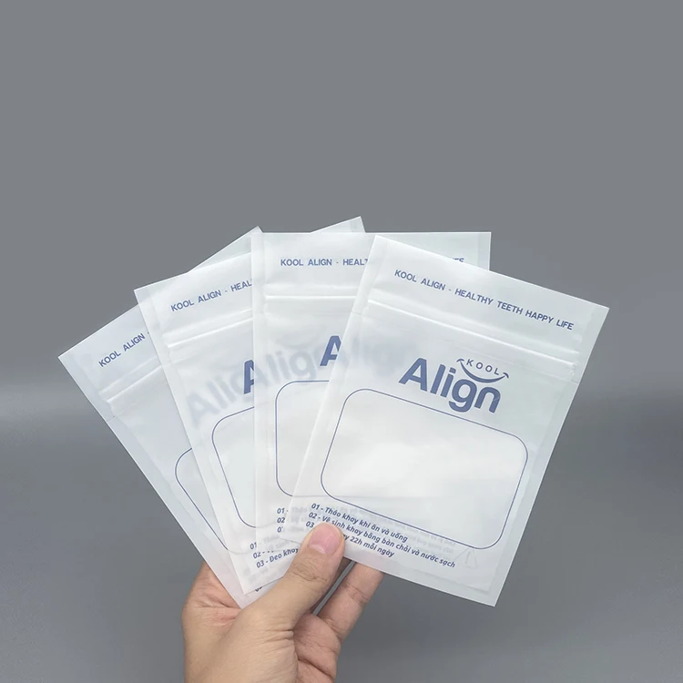Aligner Packaging Bag Zipper - Clear Window Orthodontic Pouch