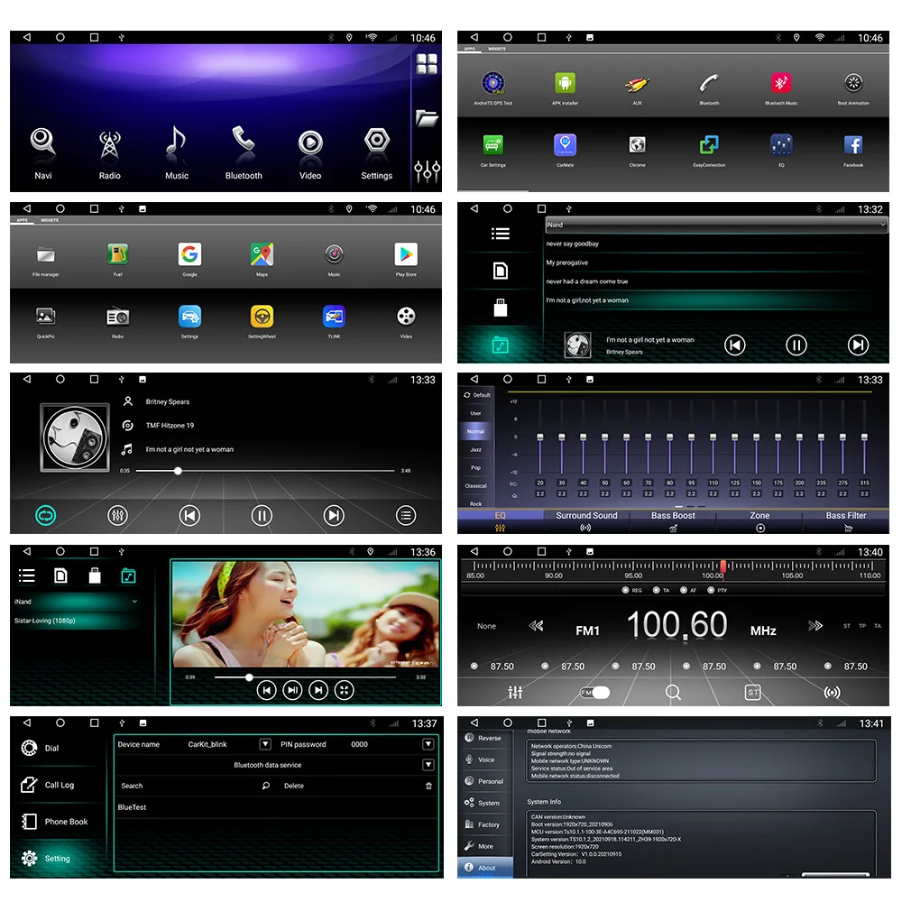 13.3 Inch Android 10 Dashboard Universal 2 Din Car Stereo