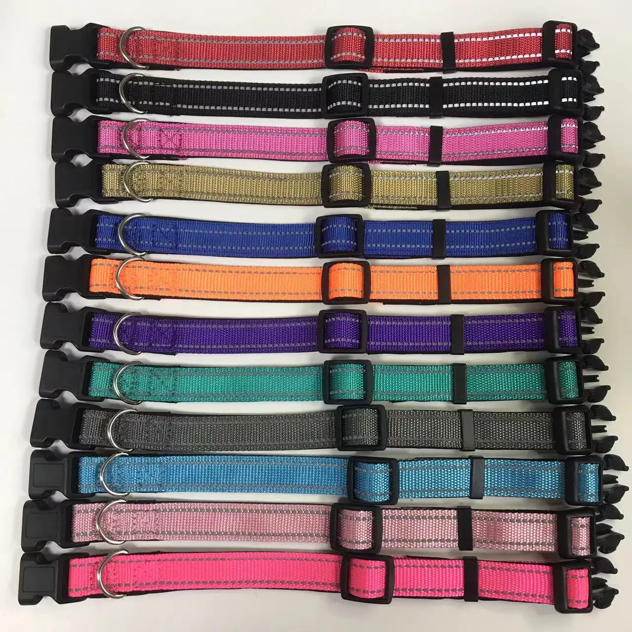 Custom Pattern Logo Luxury Reflective Classic Nylon Dog Training Collar ...