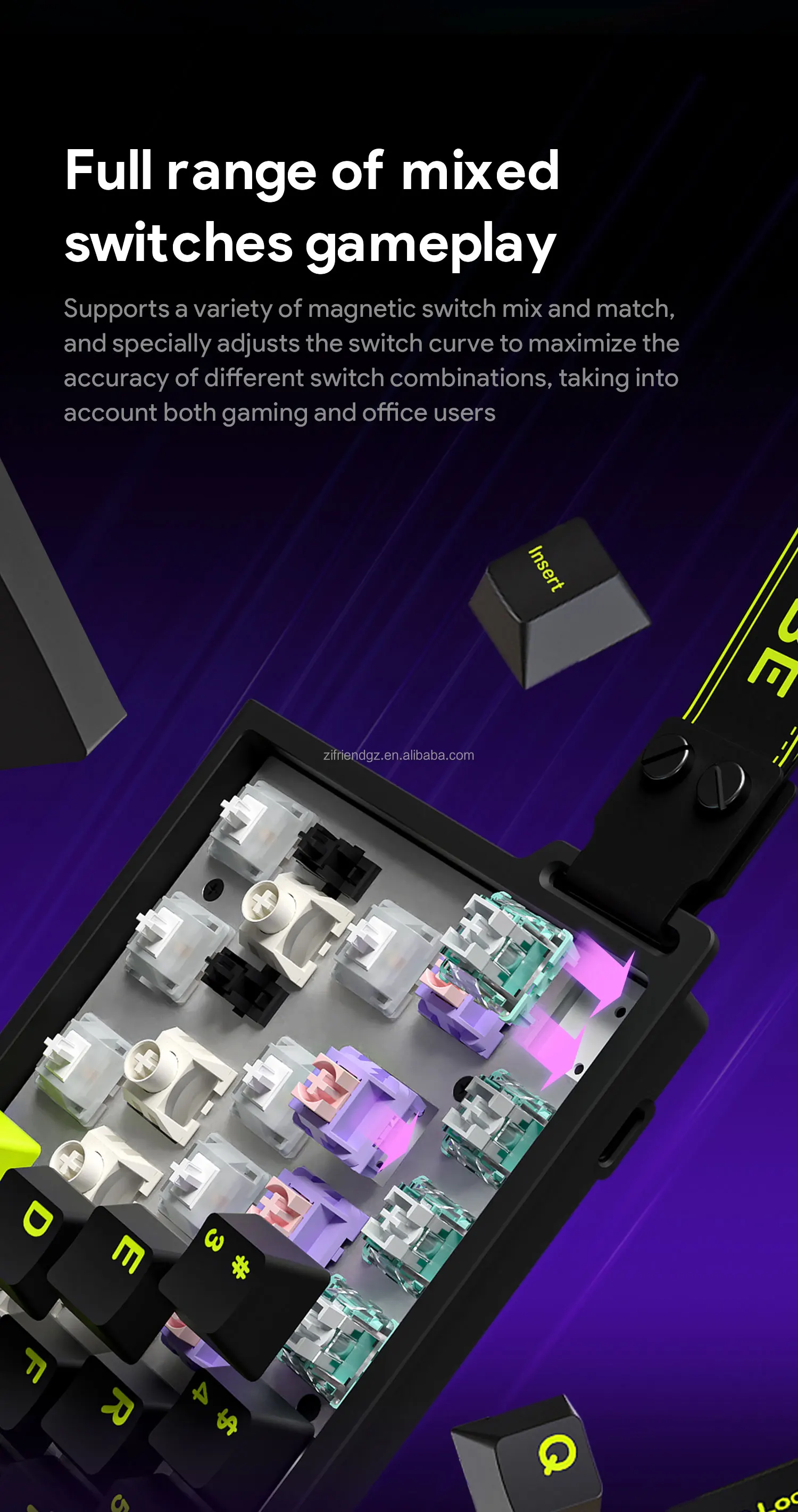 Furycube M68he Magnetic Switch Gaming Mechanical Keyboard - RGB Backlit ...