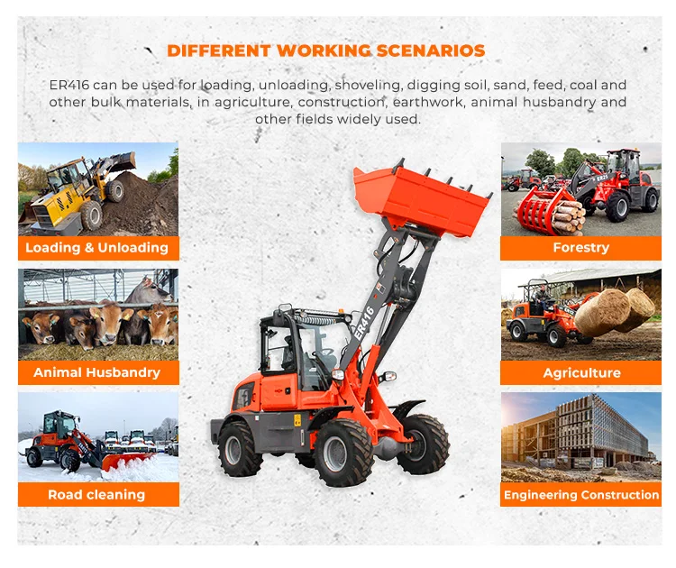 EVERUN 1.6ton Mini Wheel Loader - High Efficiency & Durability