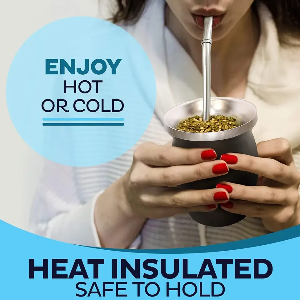 Argentina Original Traditional Mate Cup - 8oz Yerba Mate Tea Cup Set