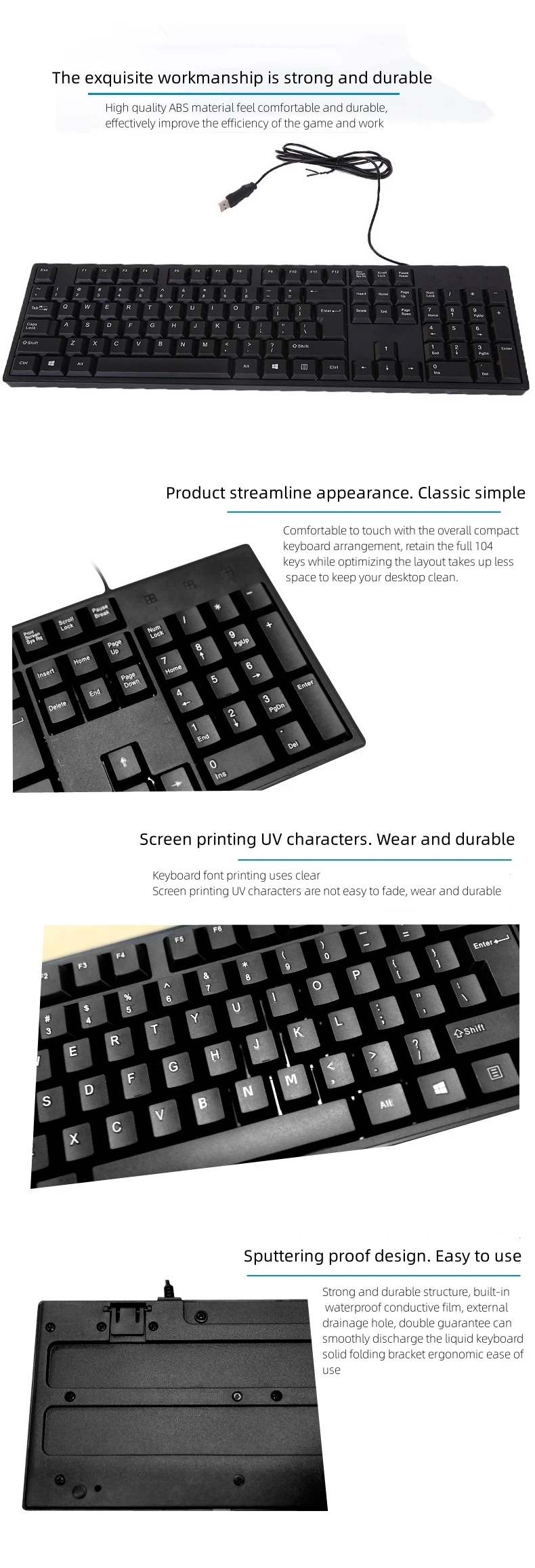 Cheap Wholesale High-quality Custom Keyboard Pc Ergonomic Usb Computer ...