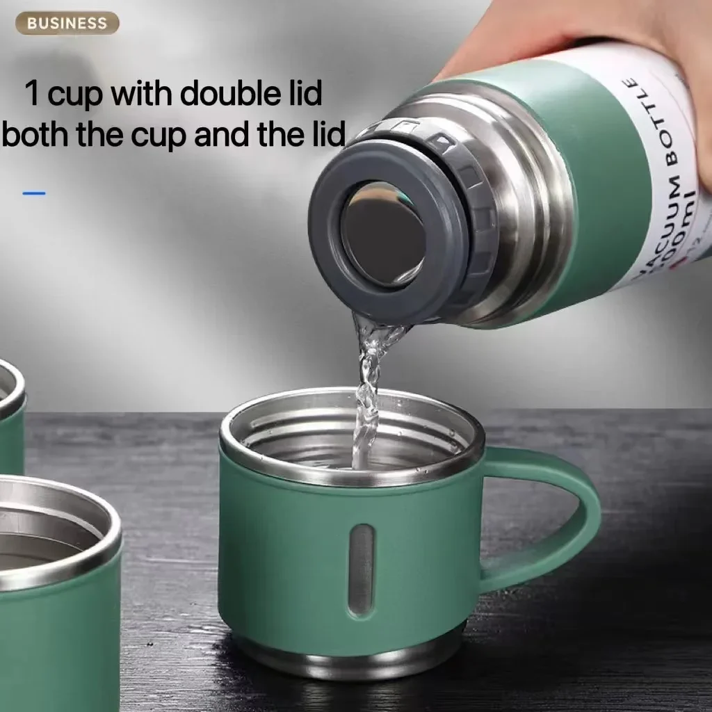 500ml 304 Stainless Steel Vacuum Flask Gift Set with There Lids Thermos ...
