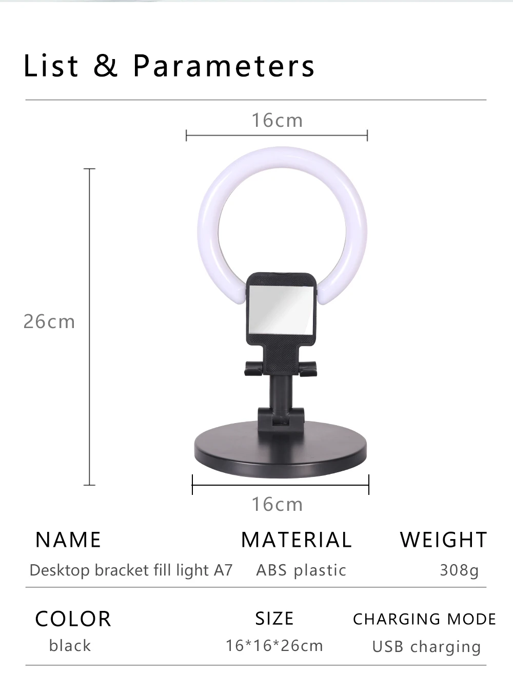 Kaliou A7 Mini 6 Inches Folding Desktop Led Lamp Portable Mobile Phone ...