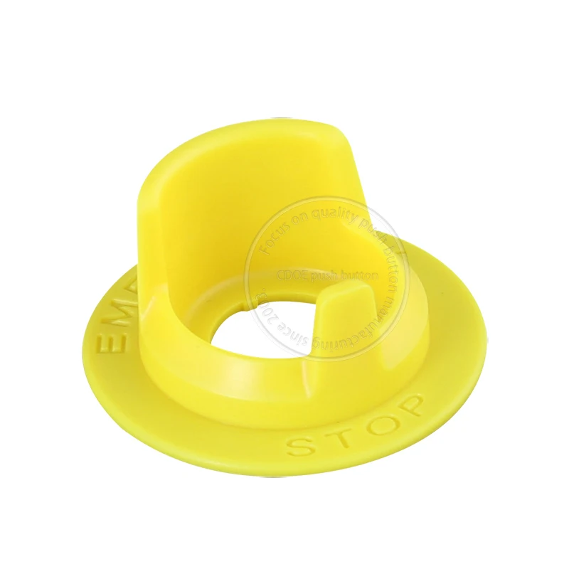 22mm Mounting Holes Emergency Stop Push Button Protective Cover Yellow ...