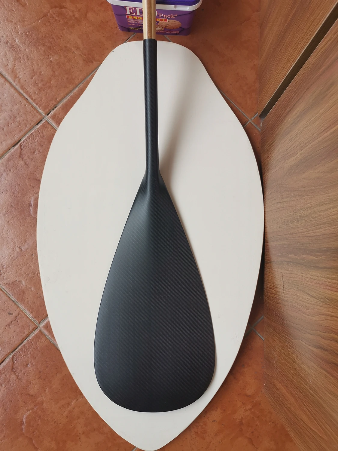 Traditional Tahitian Canoe PADDLE with Wood Shaft