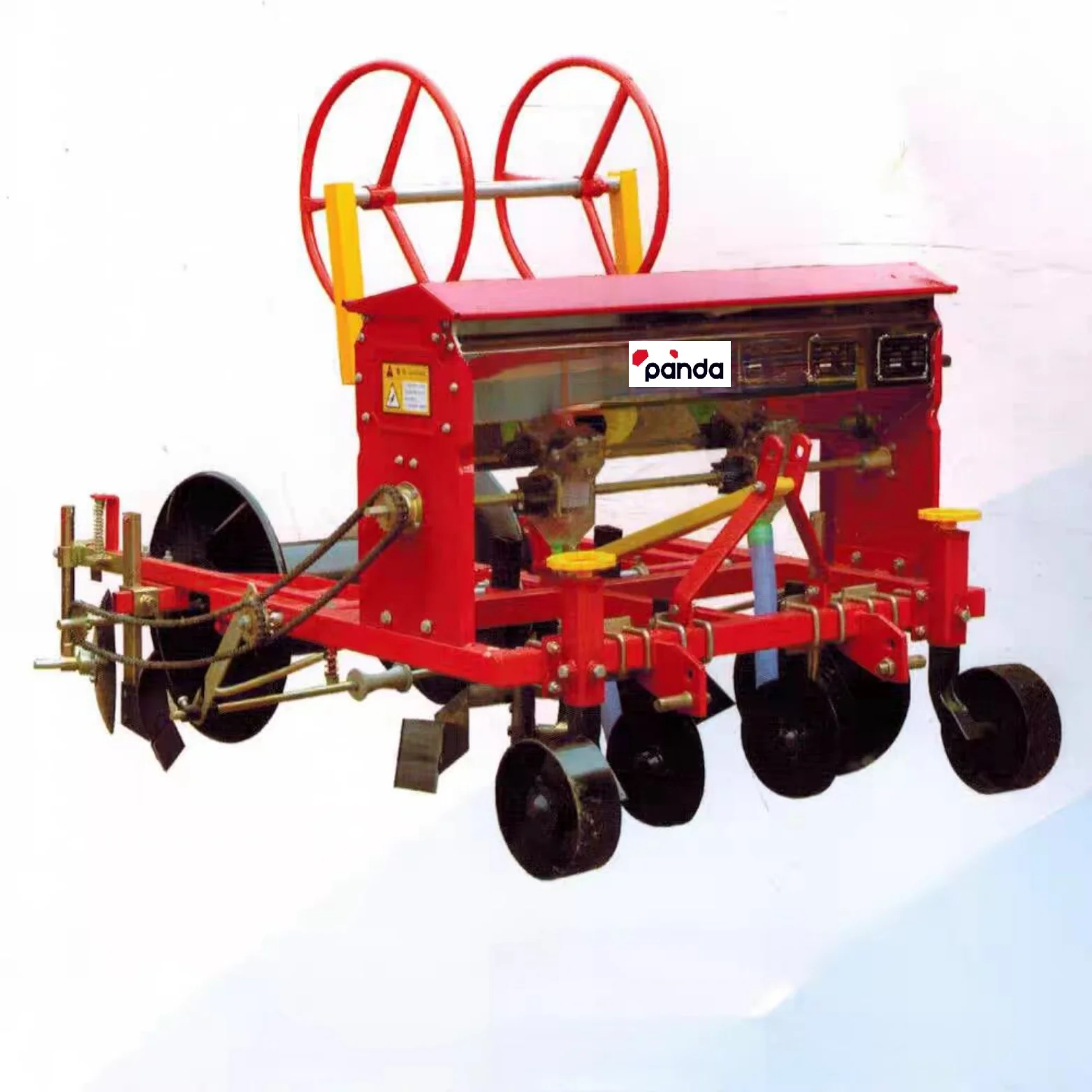 Small tractor mounted plastic mulch applicator laying ridger laminating ...