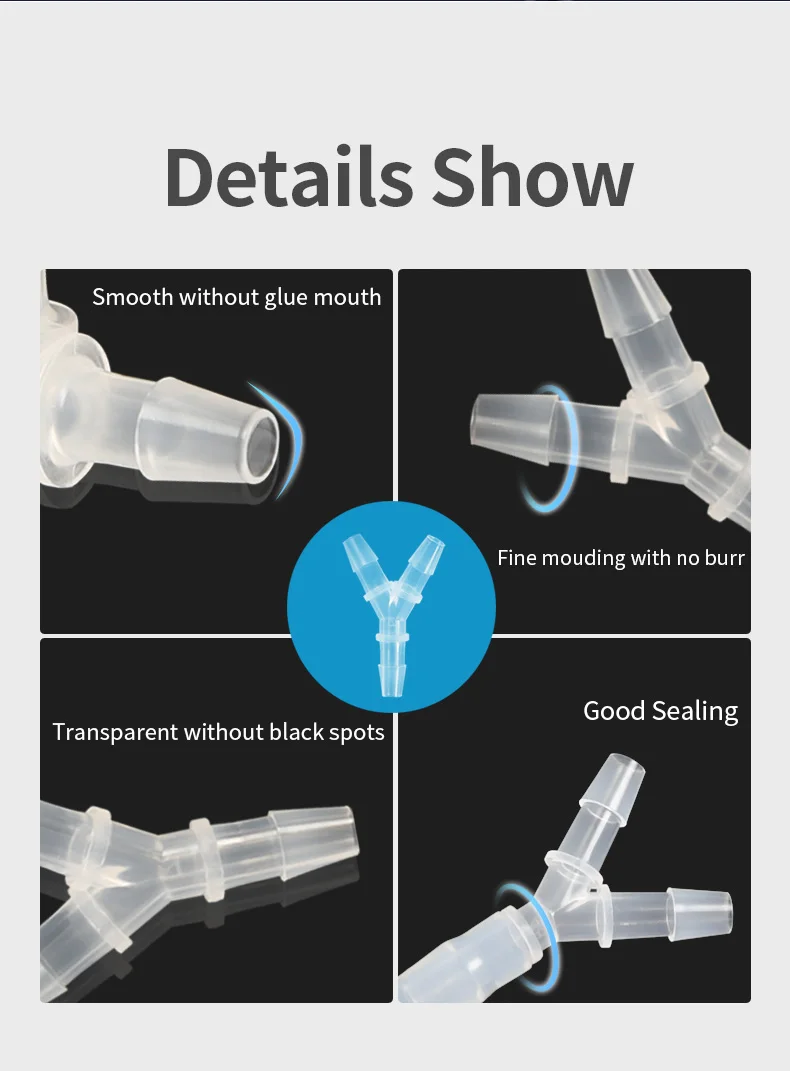 Mini Hose Connector Y Shape Barbed Connector 3 Way Equal