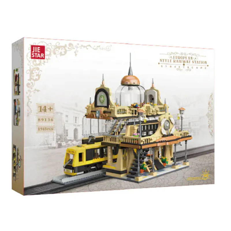 Jie Star 89136 2025 New European Style Train Station Puzzle Assembly ...