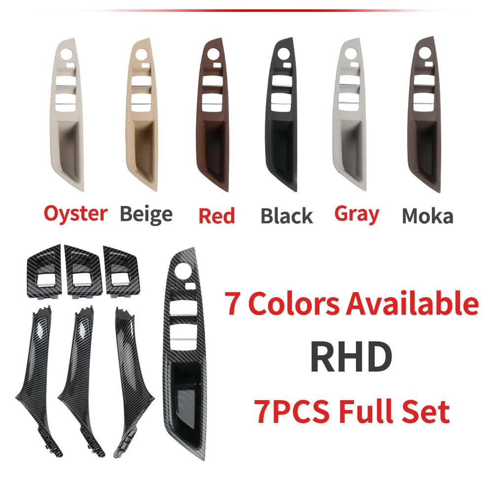 Left Right Side Driver Cars Interior Leather Door Handles 7pcs Full Set ...