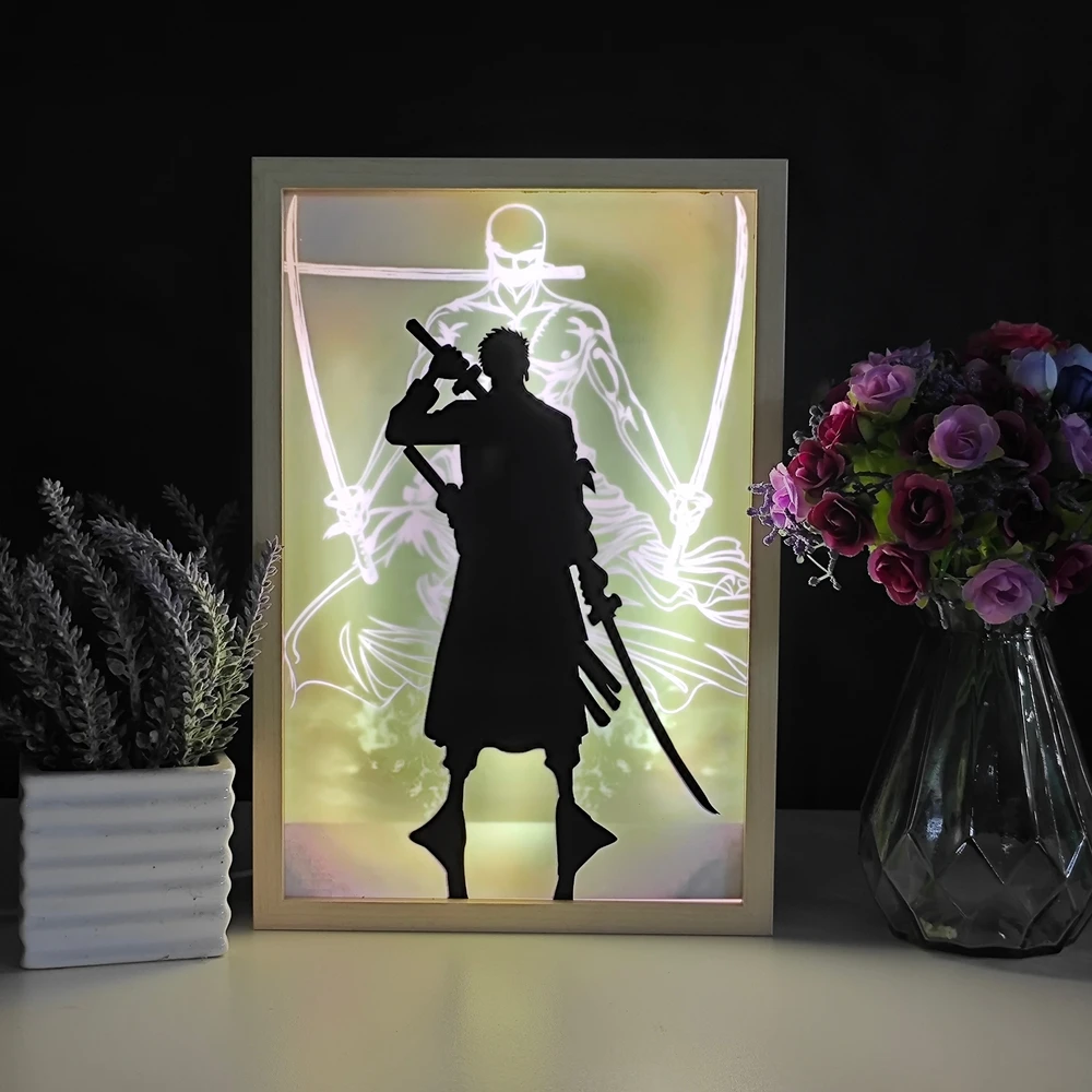 Solo Leveling Sung Jin Woo Black Frame 3D LED Lamp Wall Hanging Art ...