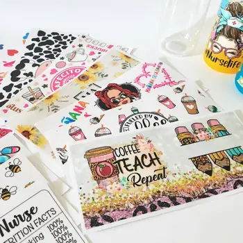 Custom Uv Dtf Cup Wrap Transfers Design Sticker For Mugs Glass Coffee ...