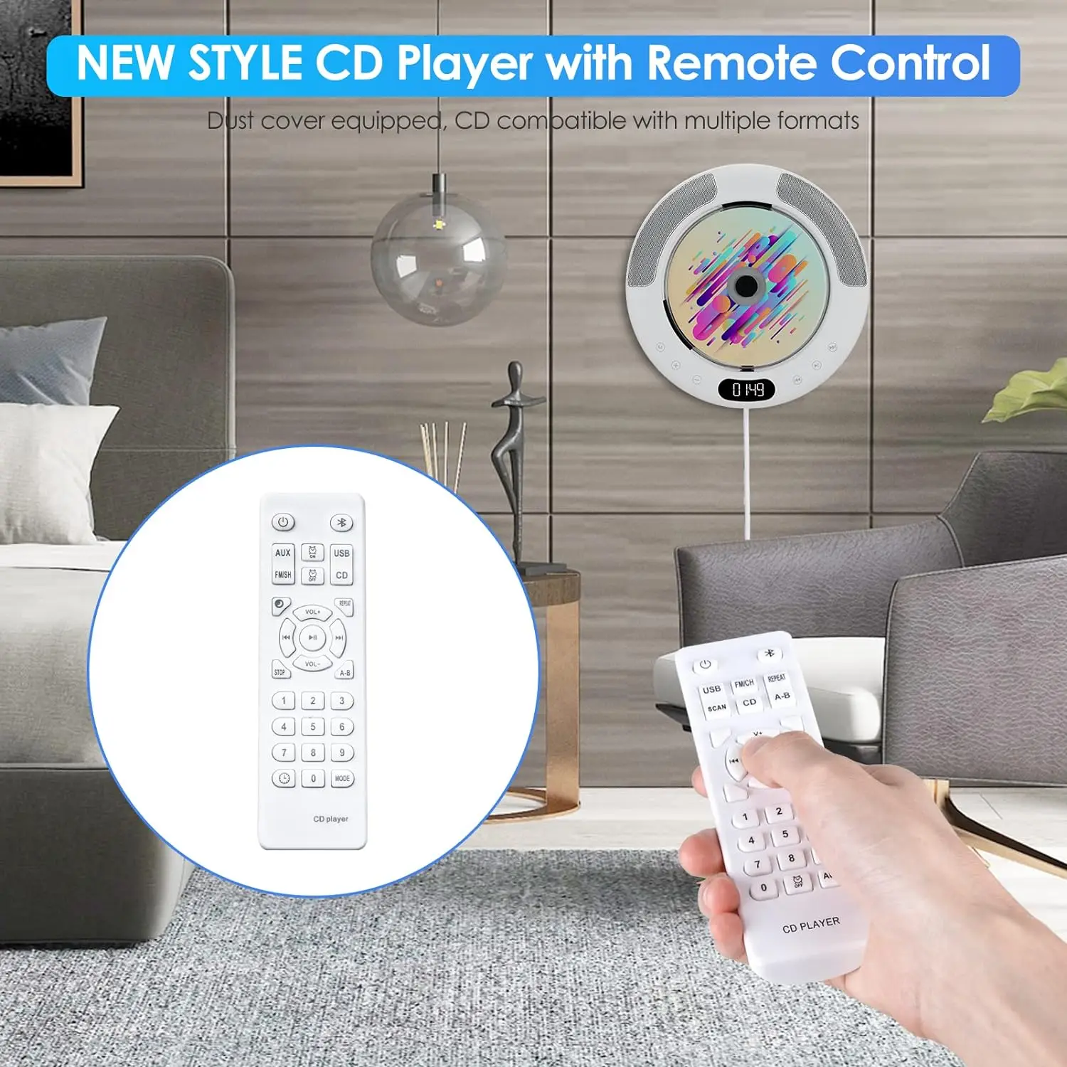Portable Cd Player With Bluetooth Desktop Cd Player With Touch Buttons ...
