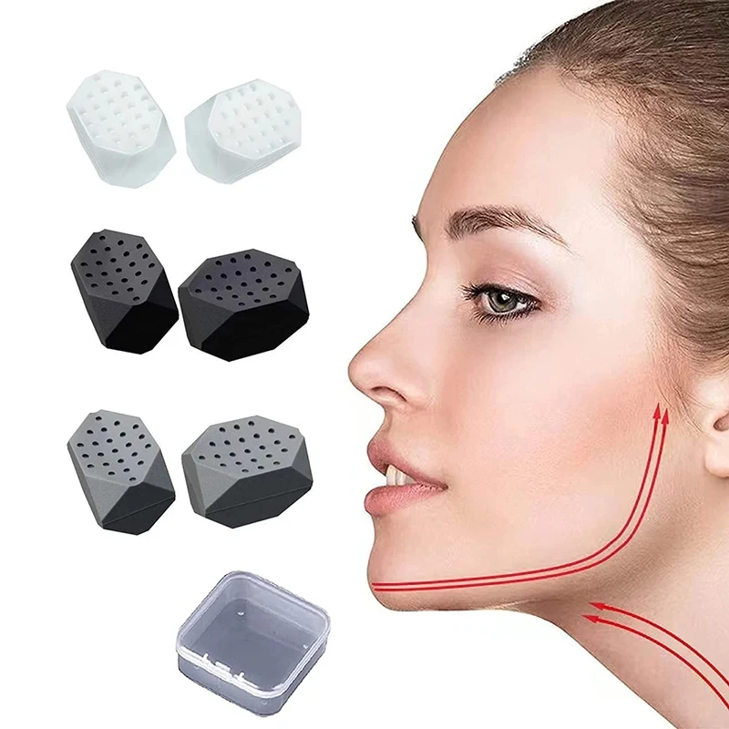 Jaw trainer device face muscle neck chin exercise food grade silicone ...