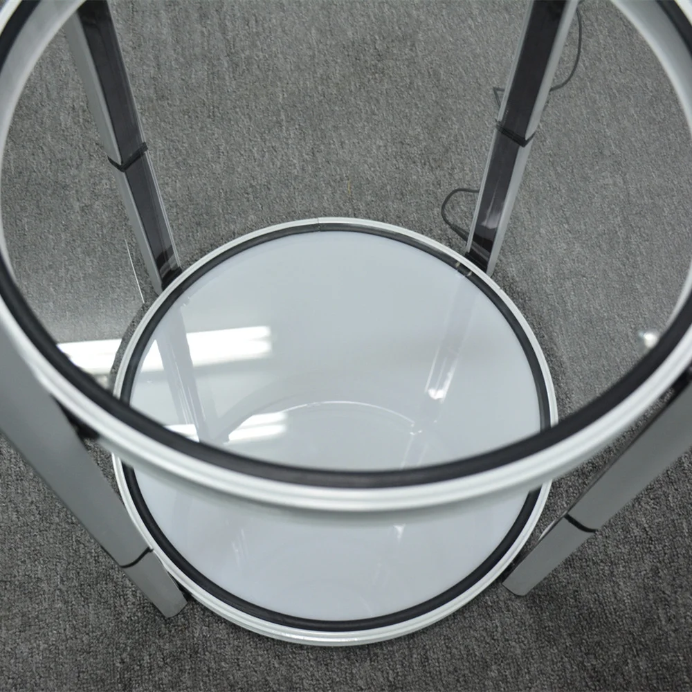 Portable Showcase Twister Tower - Modern Aluminum Display