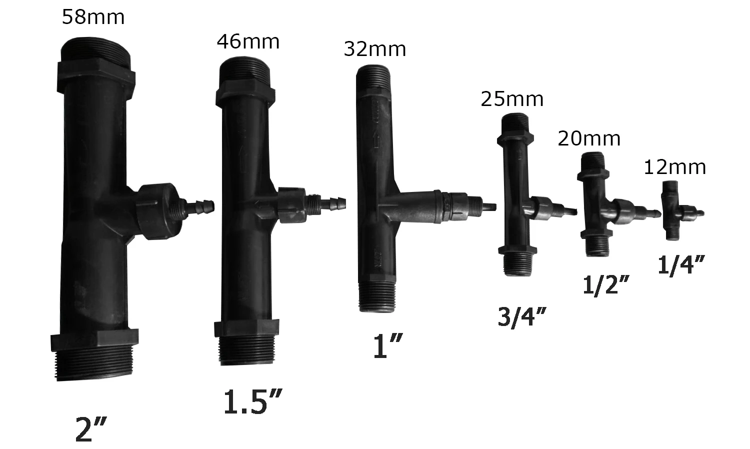 Dgozone Ozone Venturi Tube Fertilizer Injector - 3/4" PVDF