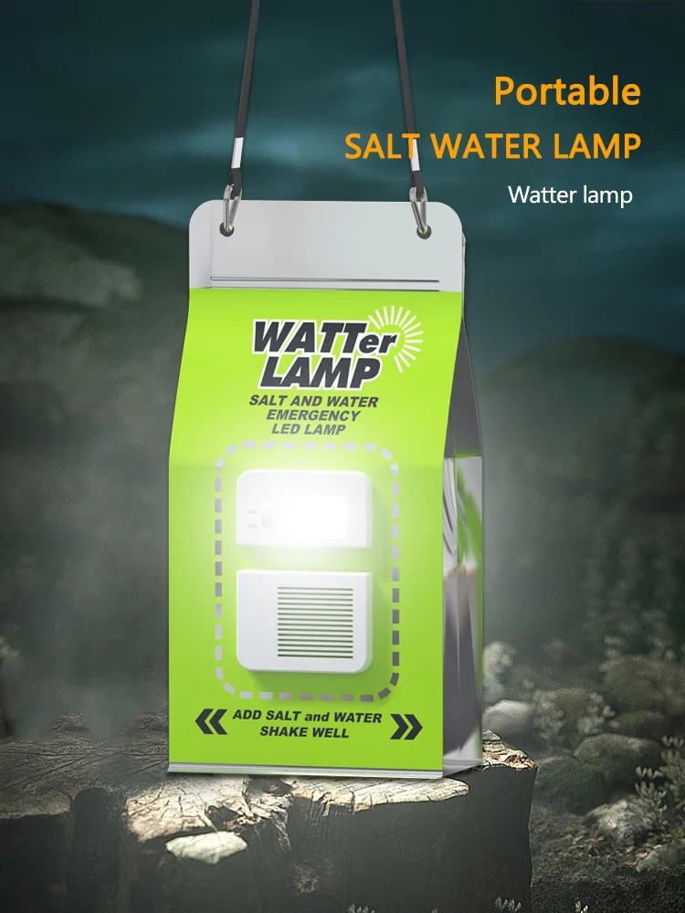 Camping Outdoor Lighting Warning Light Portable Salt Water Lamp Camping ...