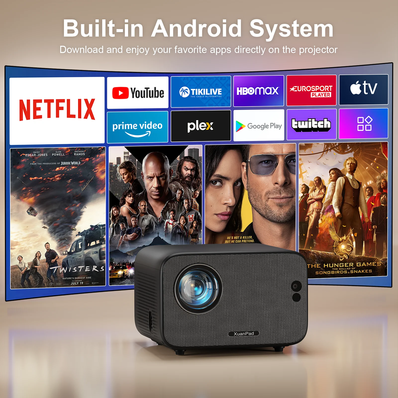OEM Mini Smart 4K Projector for Home Theater - Bluetooth & WiFi Support ...