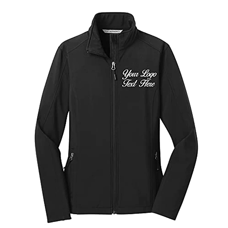 Embroidered Custom Logo Text Stitching Core Soft Shell Jacket