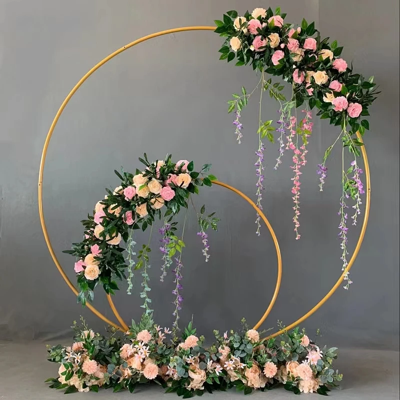 Customizable Golden Garden Wedding Balloon Arch Hoop Stand - Oem
