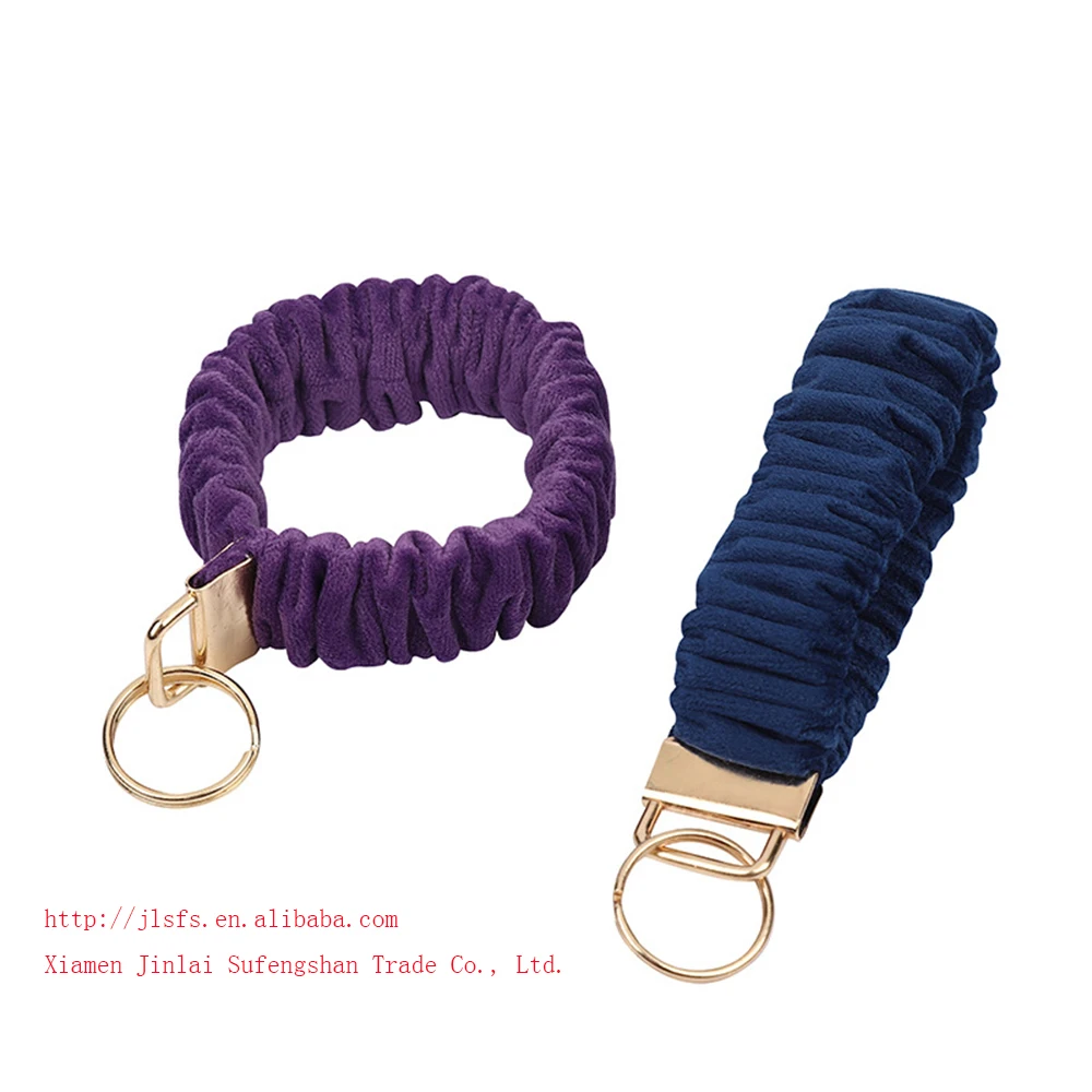 Elastic Scrunchie Wristlet Bracelet Keychain Soft Wristband Keyring ...
